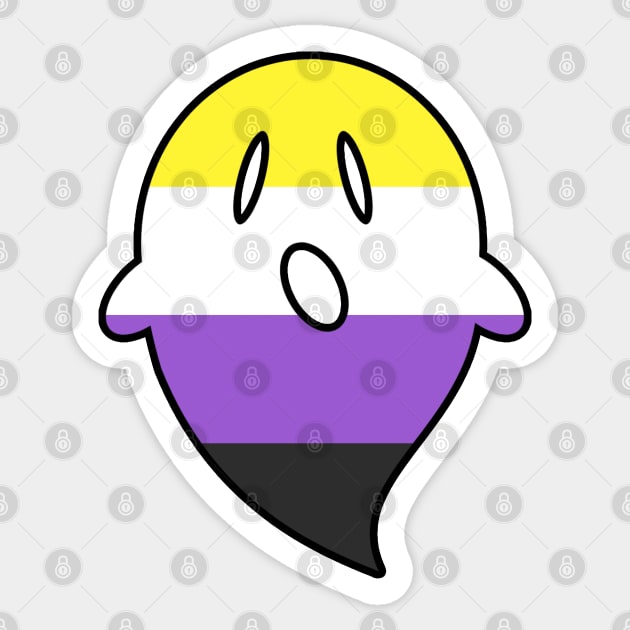 Non-Binary Pride Ghost - Non Binary - Sticker | TeePublic